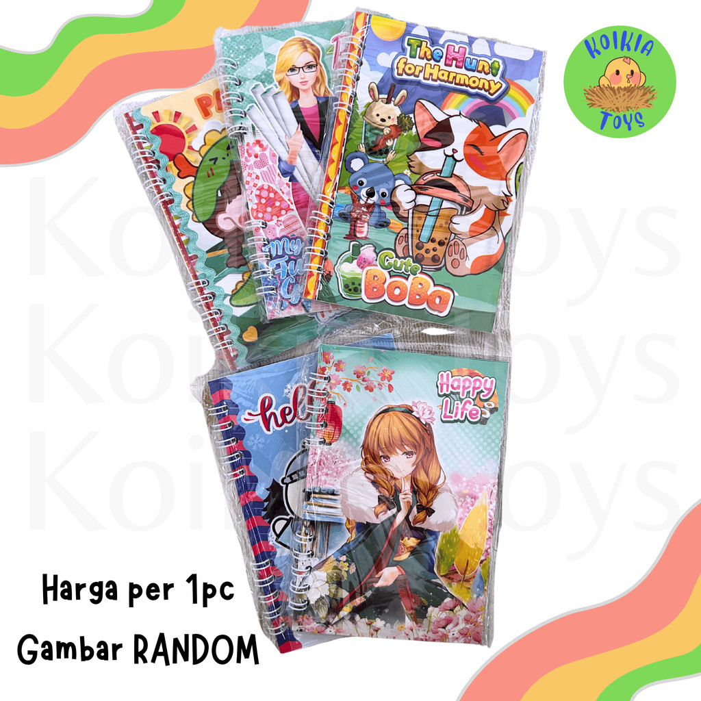 Jual Memo notes spiral isi garis polos gambar karakter RANDOM | Shopee ...
