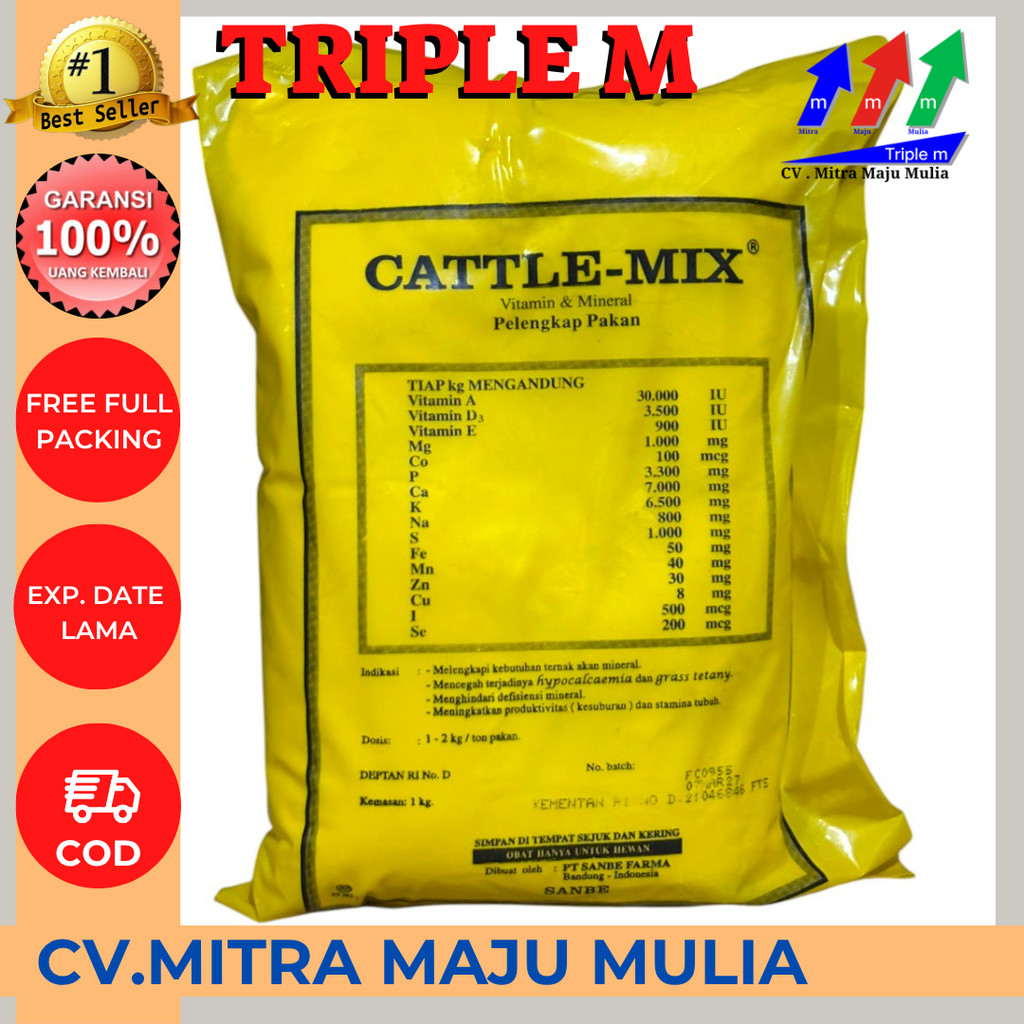 Jual Premix CattleMix Sanbe Cattle mix mineral penggemukan hewan ternak ...