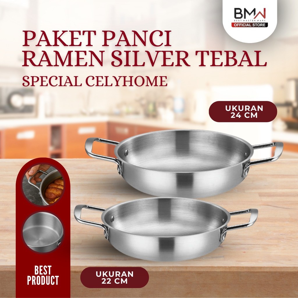 Jual BMW Kitchenware - Paket Panci Ramen Ukuran 22cm dan 24cm Silver ...