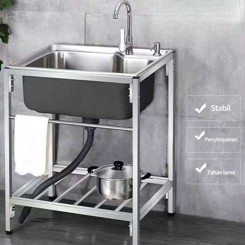 Jual Kitchen Sink Stainless Steel 7540 meja cuci piring SUS 304 Bak ...