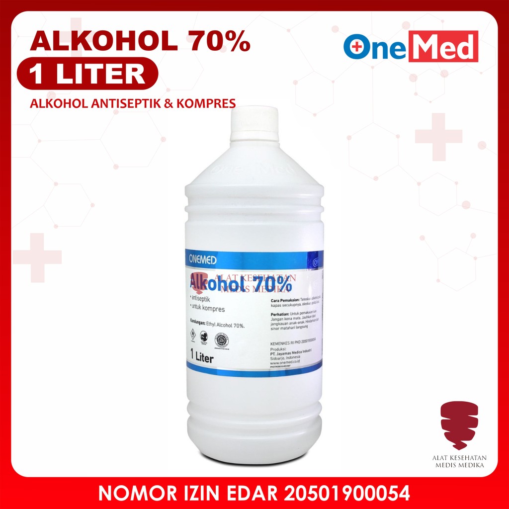 Jual Alkohol 70% 1 Liter Onemed Alcohol Antiseptic Antiseptik P3K Obat ...