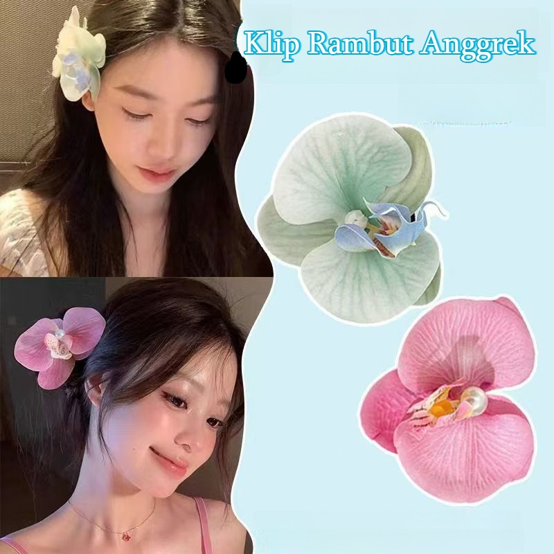 Jual Jepit Rambut Bunga Anggrek Kupu-kupu Hiasan Kepala Gadis Jantung ...