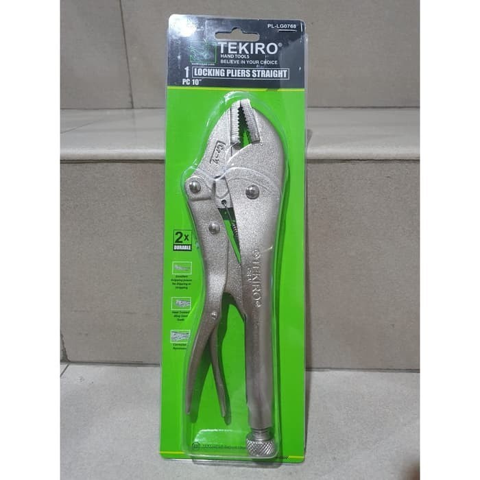 Jual TEKIRO Tang Buaya 10 Inch Locking Plier Tang Jepit Mata Lurus Tang ...