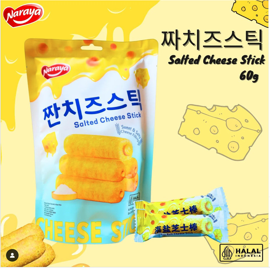 Jual Naraya Salted Cheese Stick 60g Snack Rasa Keju Rice Crackers Stick ...