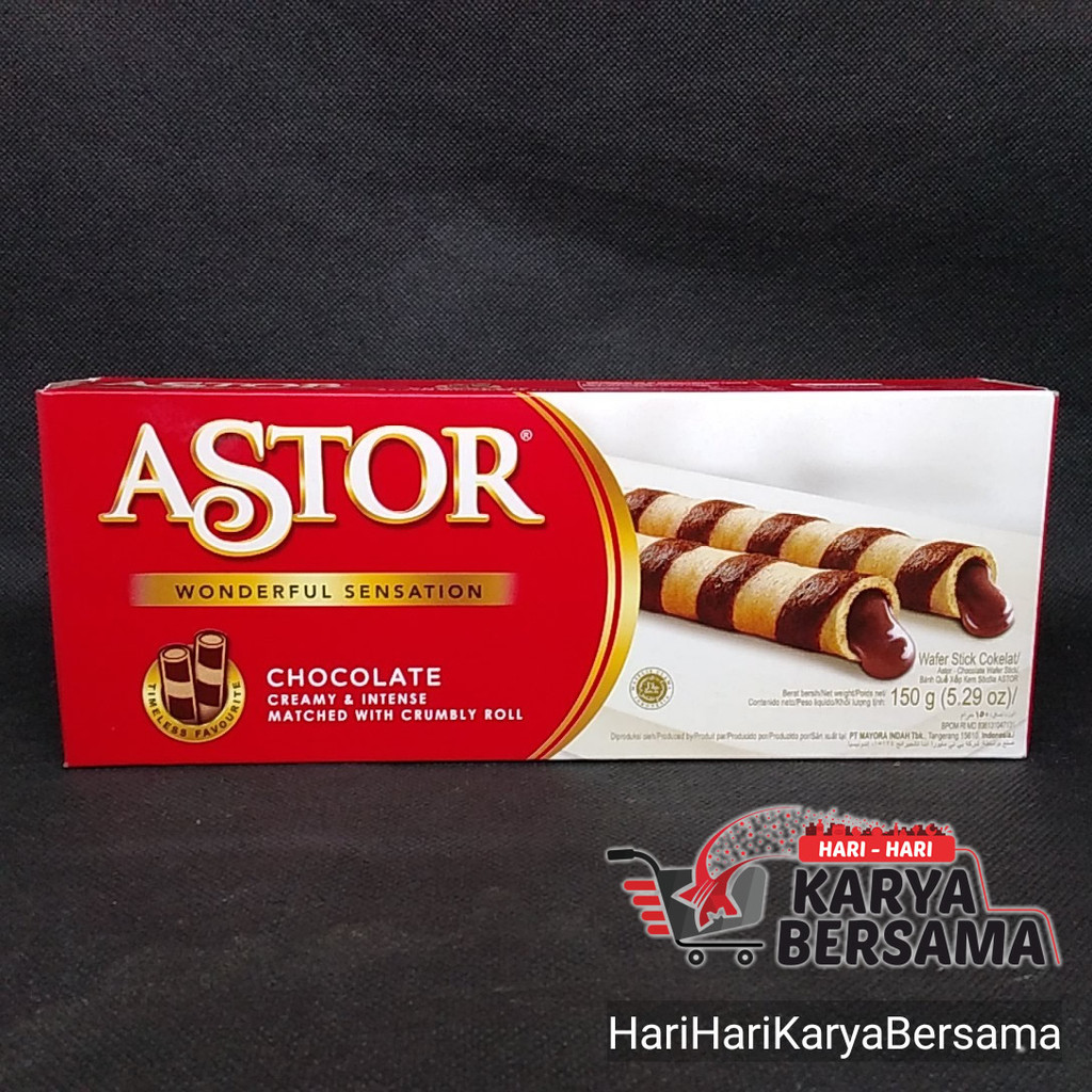Jual MAKANAN RINGAN ASTOR WAFER ROLL CHOCOLATE 150GR | Shopee Indonesia