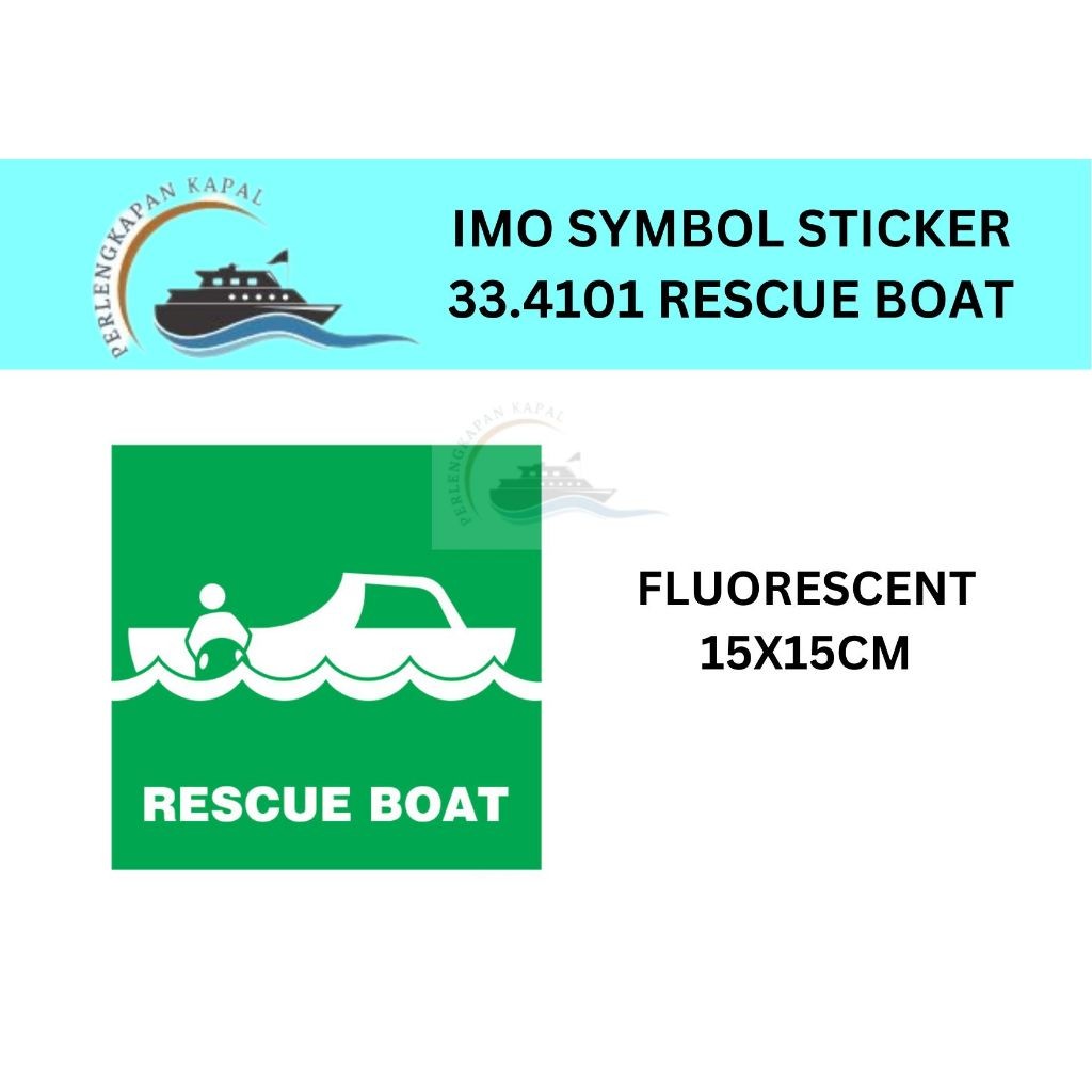 Jual IMPA 334101 IMO SYMBOL STICKER RESCUE BOAT 15X15CM / STIKER IMO ...