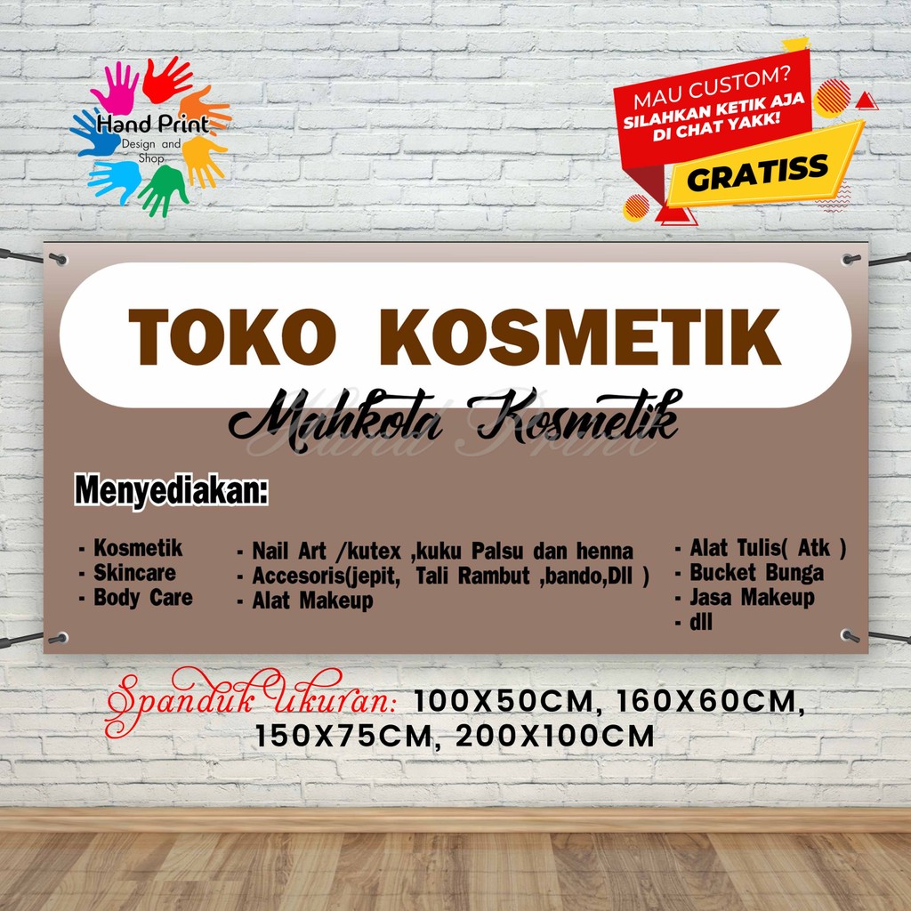 Jual Cetak Spanduk Banner Toko Kosmetik Murah MMT Spanduk Custom ...