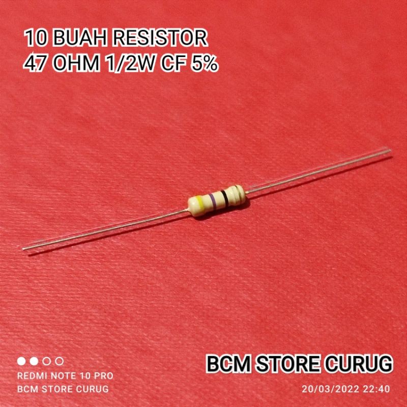 Jual 10 BUAH RESISTOR 47 OHM 1/2W CF 5% ROHS | Shopee Indonesia