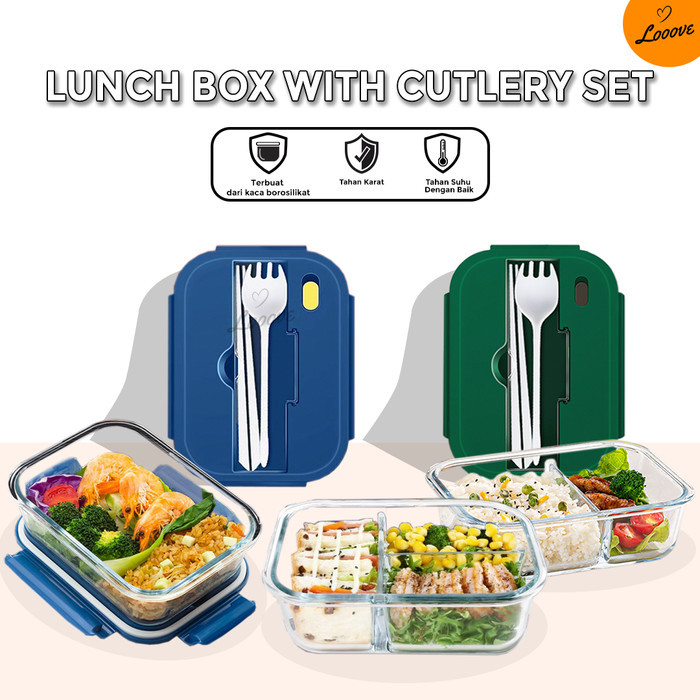 Jual Lunch Box Glass Microwave / Kotak Makan Tempat Bekal Kaca ...