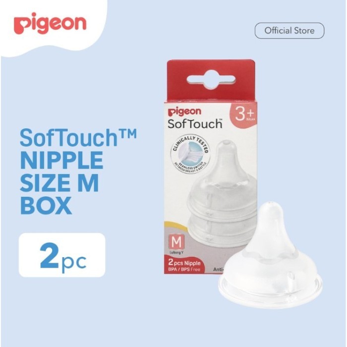 Jual Pigeon Softouch Plus Nipple 2 Pcs Box M 3+ | Shopee Indonesia