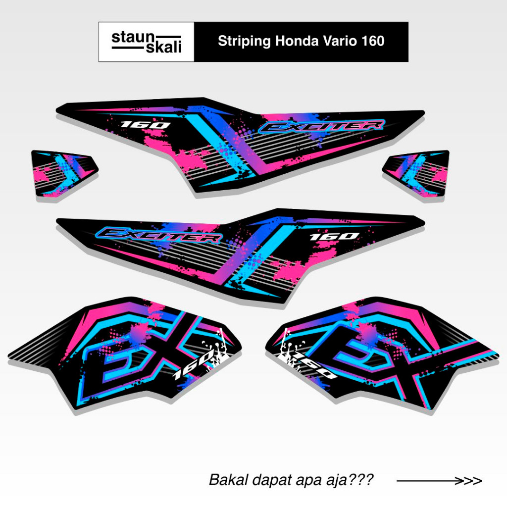 Jual Striping Vario 160 Variasi (21) Api Hot Wheels Full Body Medusa ...