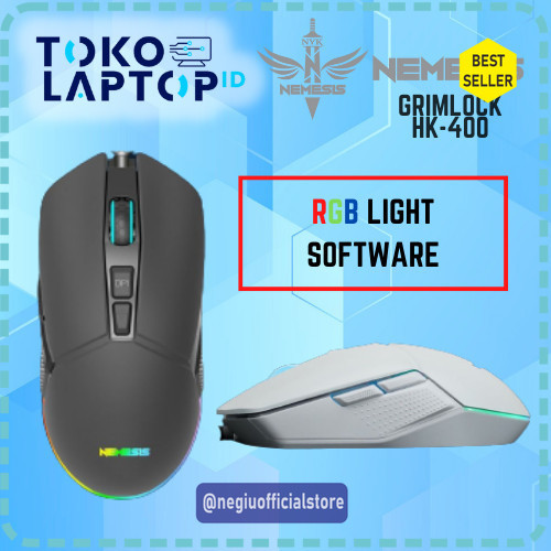Jual (TTP) NYK Nemesis Grimlock HK-400 RGB Wired Gaming Mouse - Putih ...