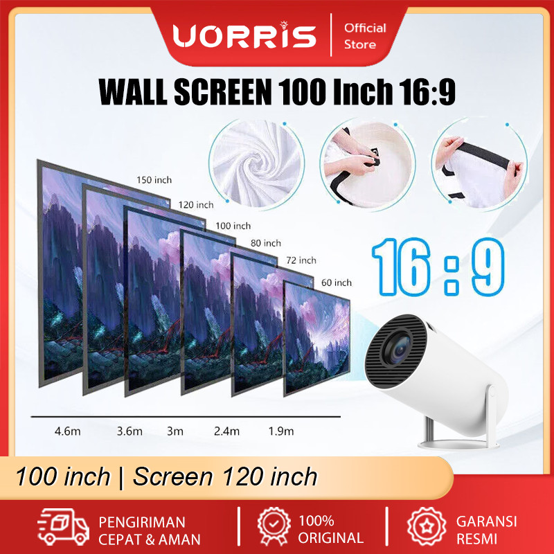 Jual UORRIS Elastic Screen 100 inch | Screen 120 inch | Shopee Indonesia