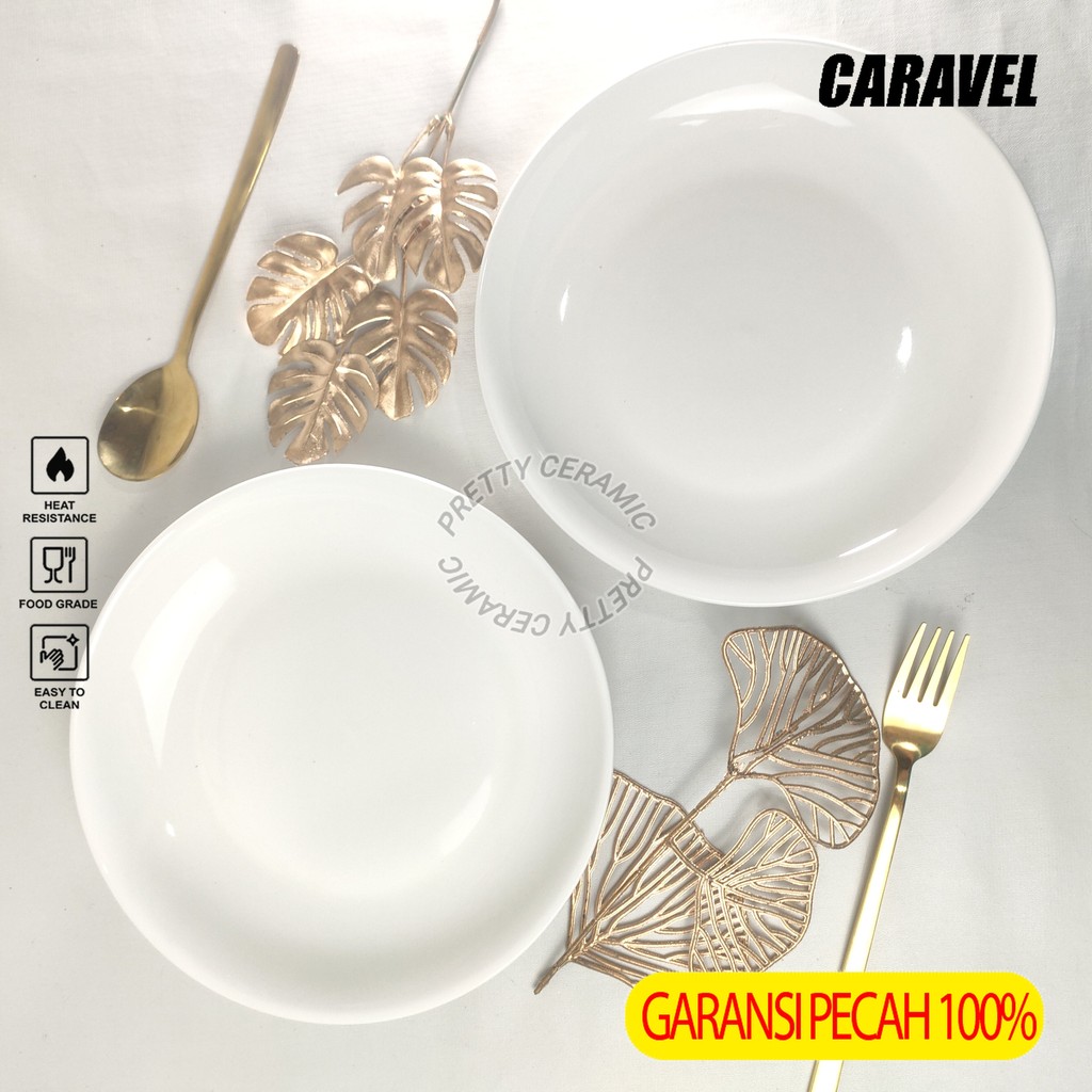 Jual CARAVEL Piring/Plate Aesthetic Keramik 9In 22CM Piring/Plate Polos ...