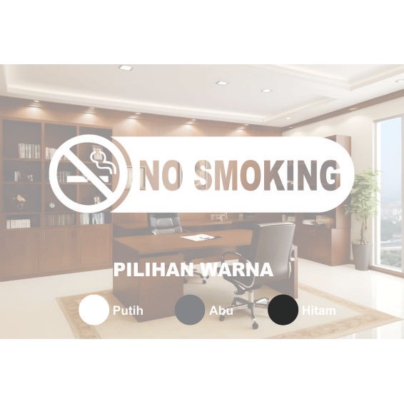 Jual Sticker Sign No Smoking Panjang Bulat Cafe Restoran Kaca Kafe ...