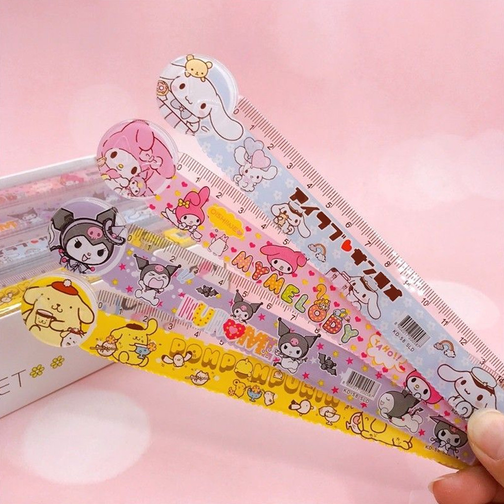Jual IDM Penggaris Premium Panjang 15 cm Melody Kuromi Pom Pom Purin ...