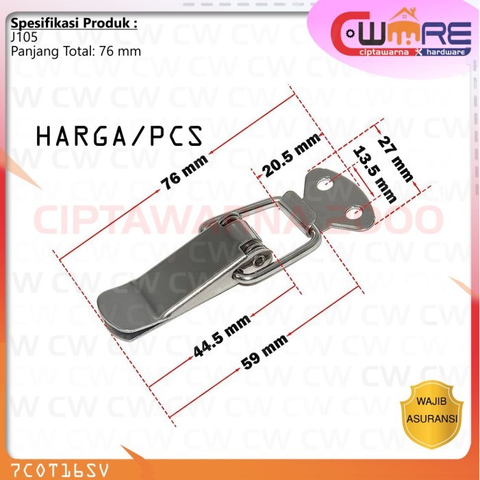 Jual HALOJAJU Kaitan Peti Grendel Spring Loaded Toggle Latch Catch Hasp ...