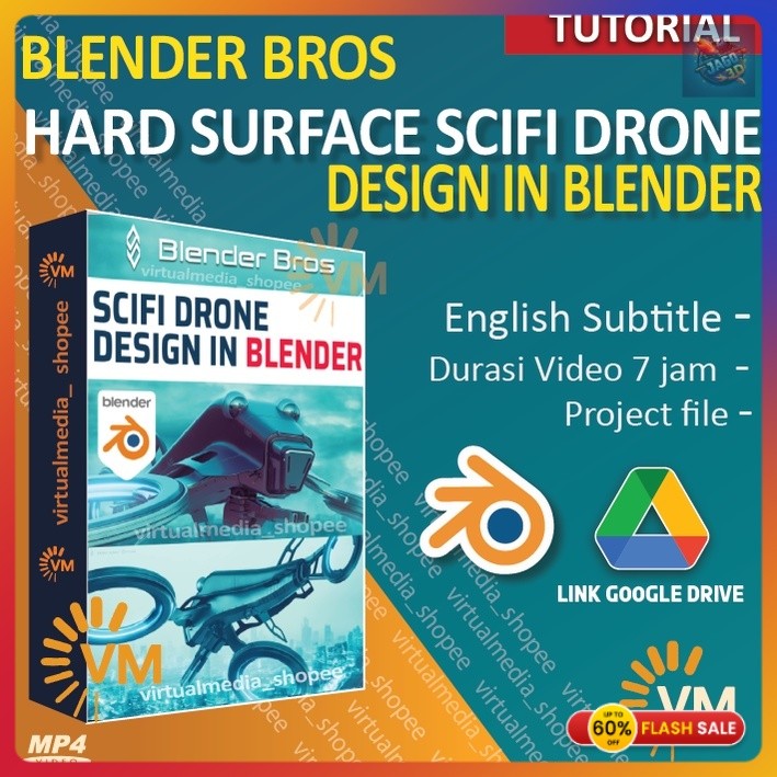 Jual TUTORIAL 3D HARD SURFACE SCIFI DRONE DESIGN IN BLENDER BROS ...
