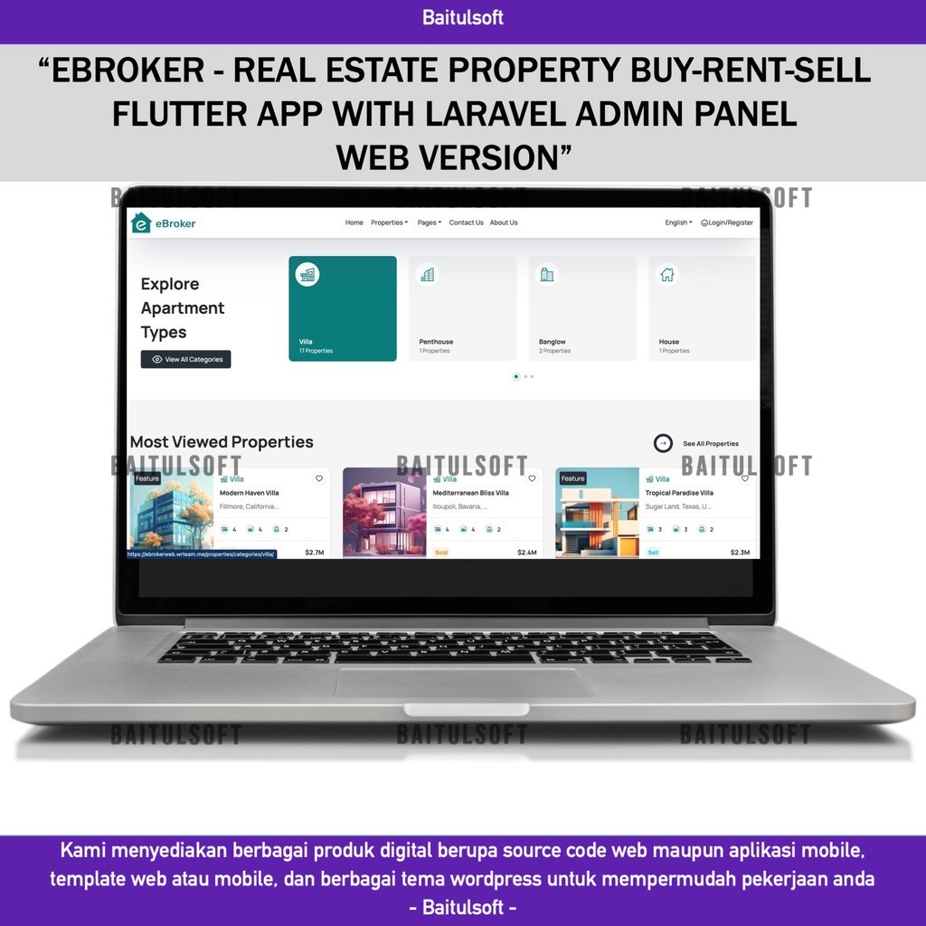 Jual SOURCE CODE APLIKASI WEB EBROKER - REAL ESTATE PROPERTY BUY-RENT ...