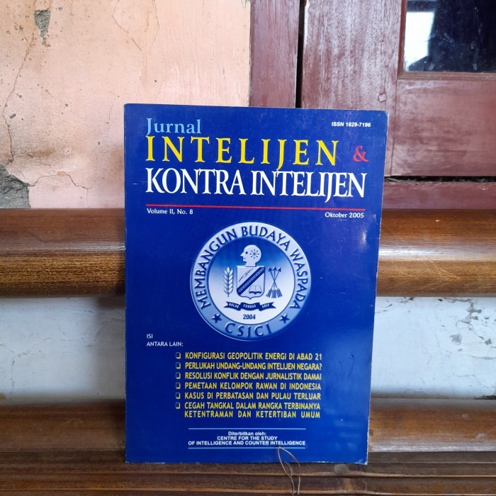 Jual ASLI BUKU Jurnal Intelijen & Kontra Intelijen Vol 2 Oktober 2005 ...