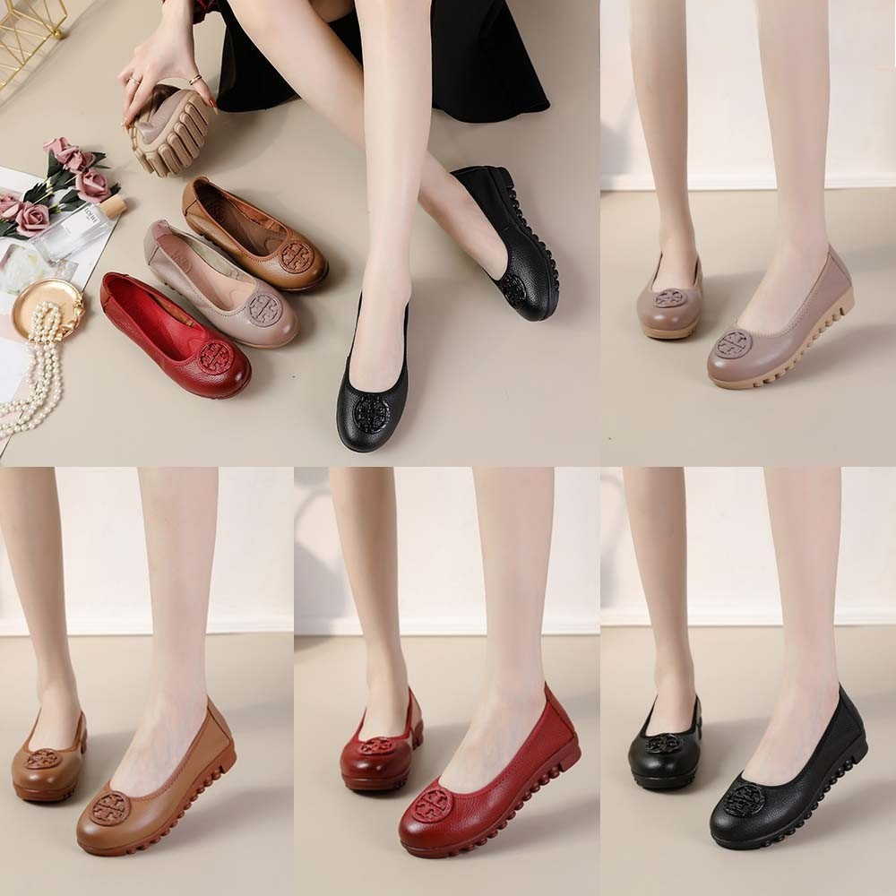 Jual Sepatu Tory bulch Miror flat ballerina full kulit tory balerina ...