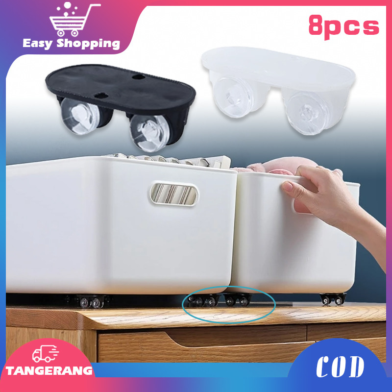 Jual 8 Pcs Roda Tempel Mini Serbaguna Dengan Double Tape Roda Tempel ...