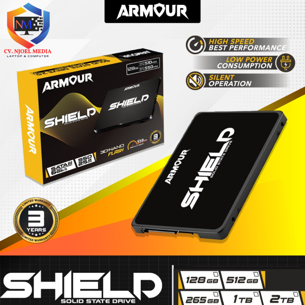 Jual SSD ARMOUR SHELD 128GB SATA GARANSI RESMI 1 TAHUN | Shopee Indonesia