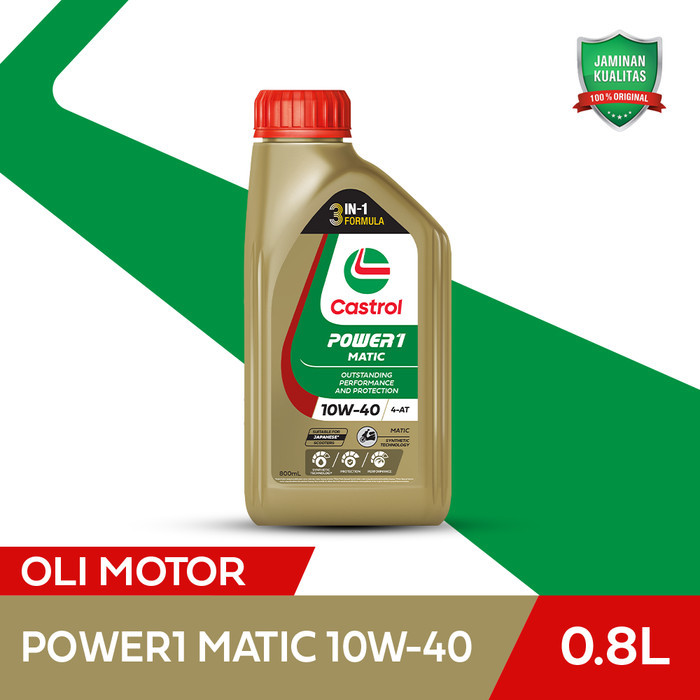 Jual Oli Mesin Motor Castrol POWER1 Matic 10W-40 (0.8L) | Shopee Indonesia
