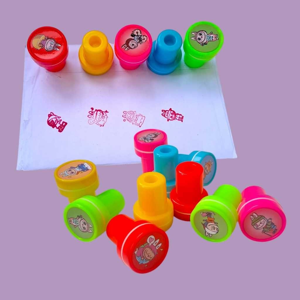 Jual Mainan anak STAMPEL LABUBU SET isi 10 / stempel labubu set ...