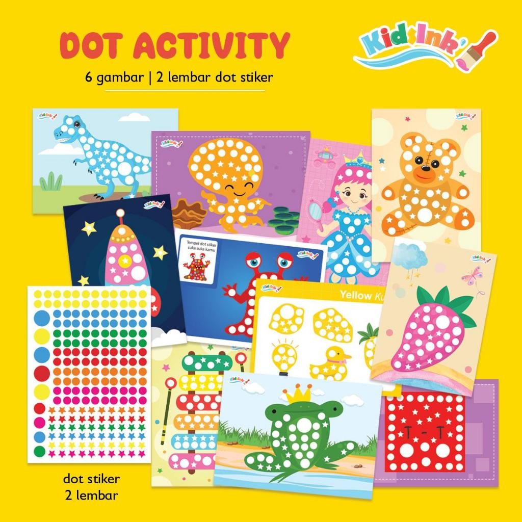 Jual KIDSINK Lembar Dot Stiker 6 lembar - Dot Activity Mainan Edukasi ...