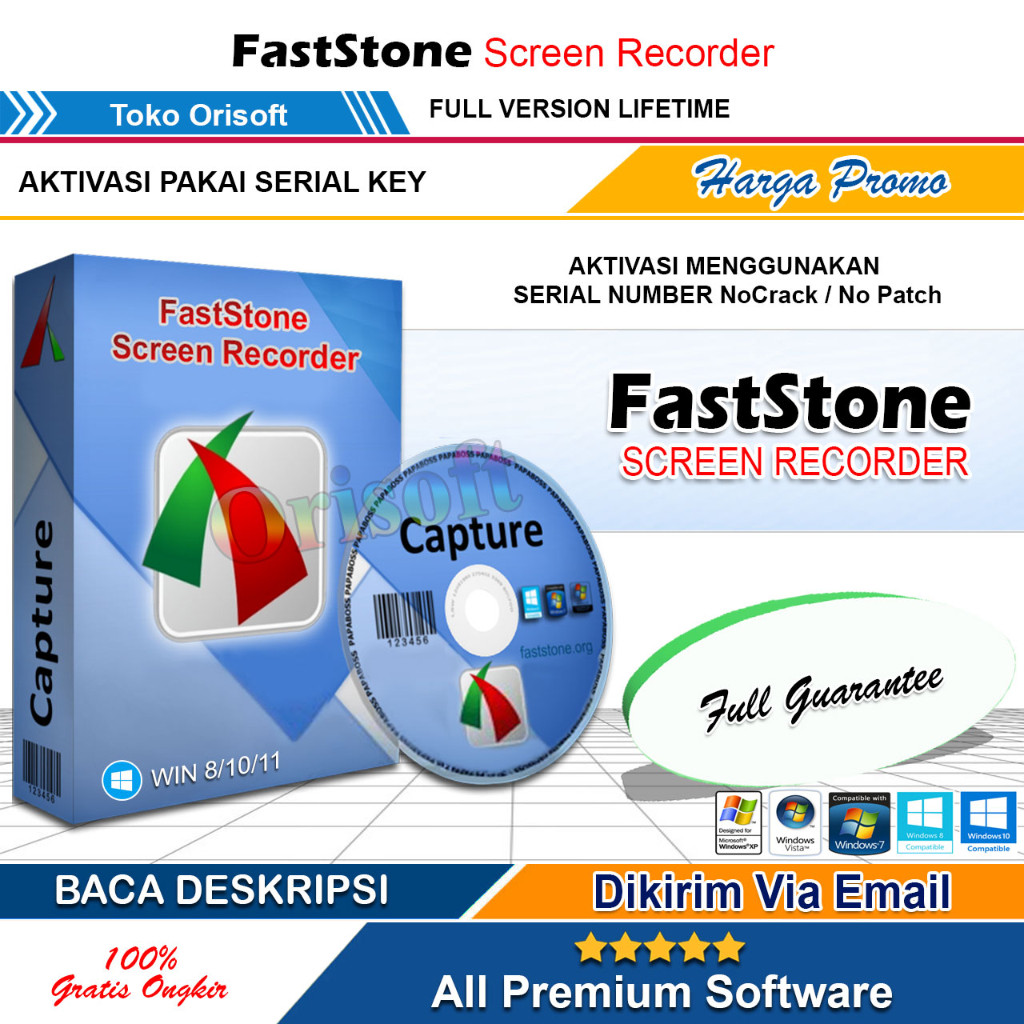 Jual Lisensi Screen Recorder FastStone v10.2 2023 Terbaru Lifetime | Shopee Indonesia