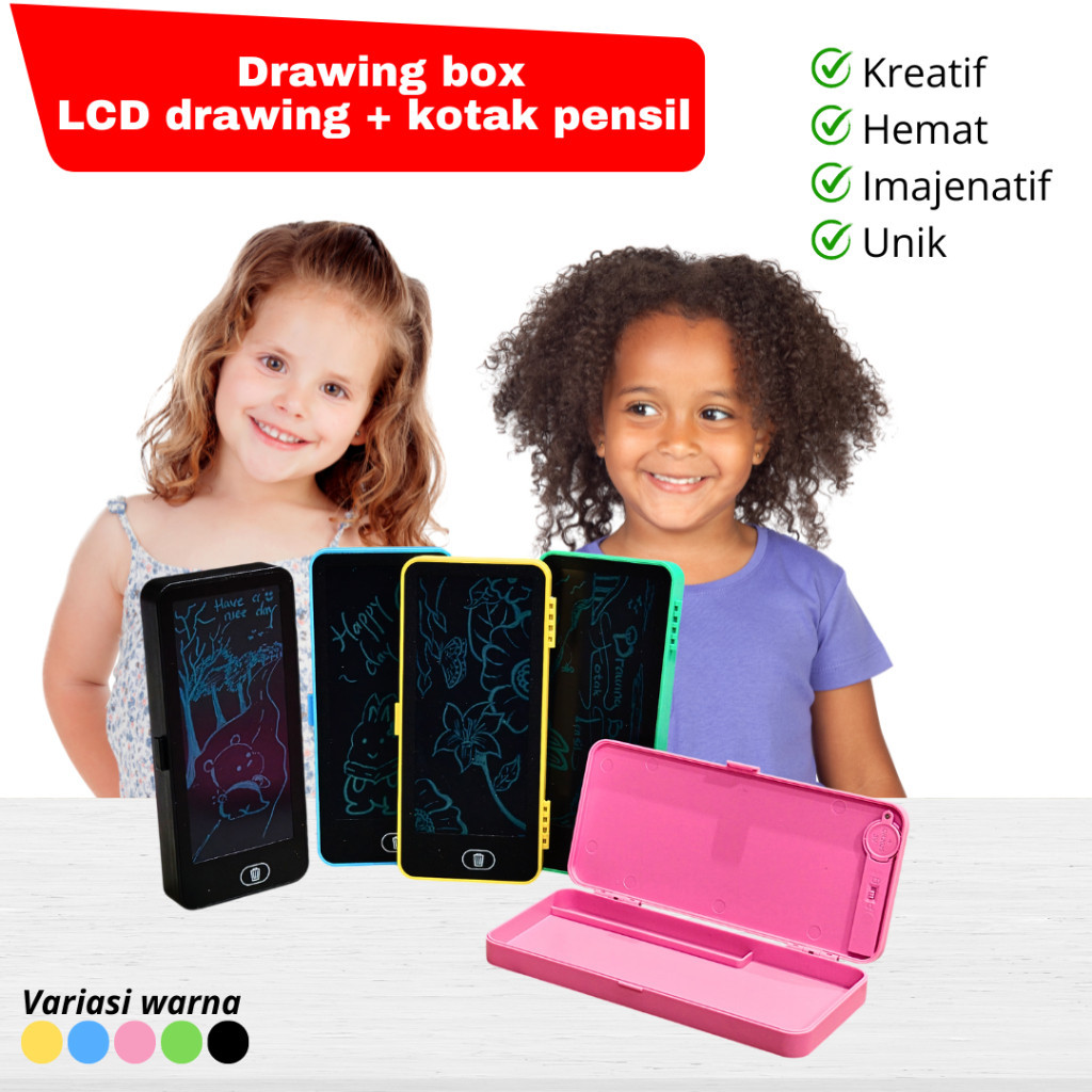 Jual Drawing Box Kotak Pensil LCD Papan Coret Kreatif Anak Dengan ...