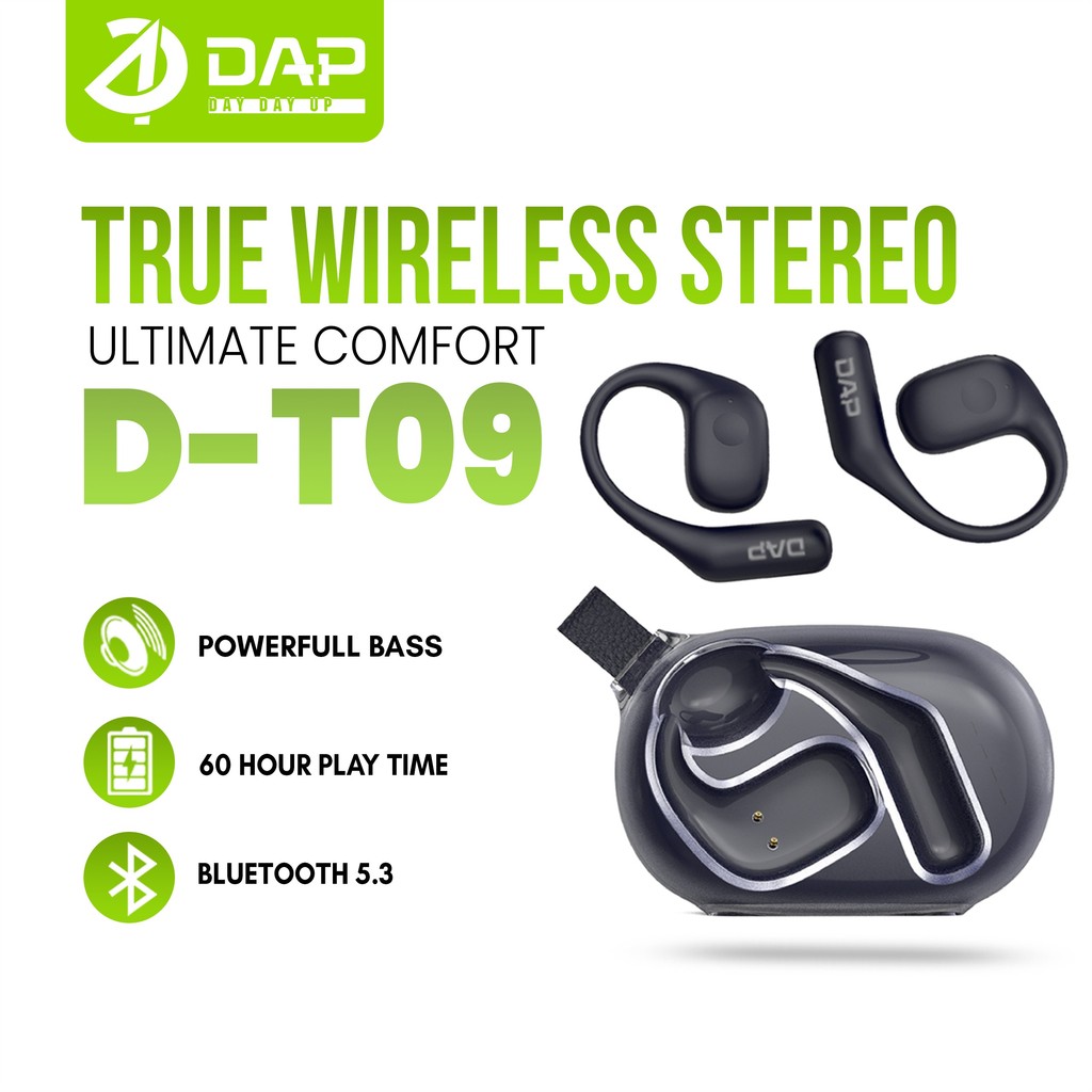 Jual DAP D-T09 OWS Open Ear True Wireless Earbuds IPX4 Dual ENC Audio ...