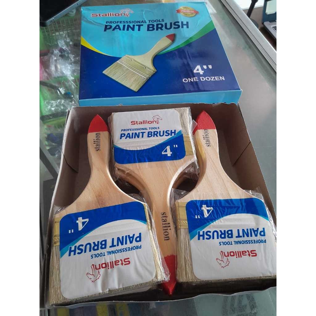 Jual Promo Kuas Cat Kayu Besi Tembok Merk STALLION ukuran 4 Inch ...
