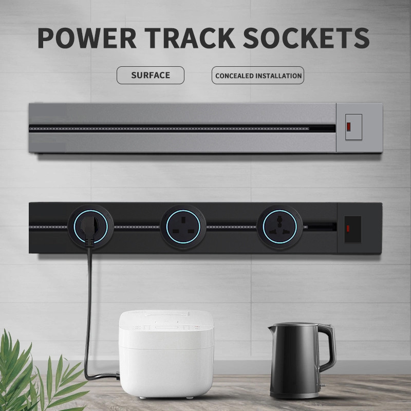 Jual Wall power rail socket with switch, kitchen aluminum expansion ...
