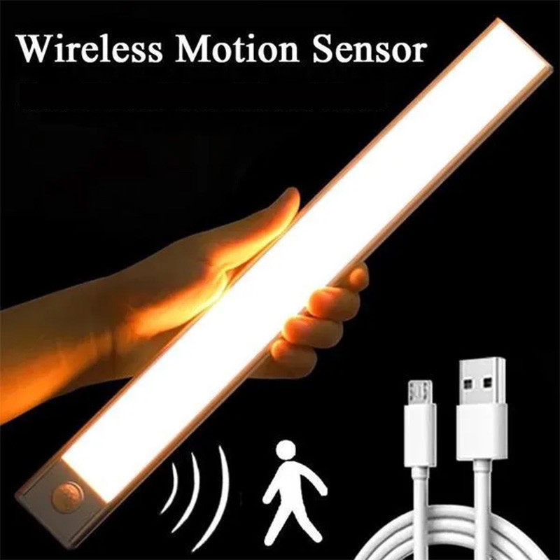 Jual PIR Motion Sensor LED Under Cabinet Lamp Dimmable Re argeable ...