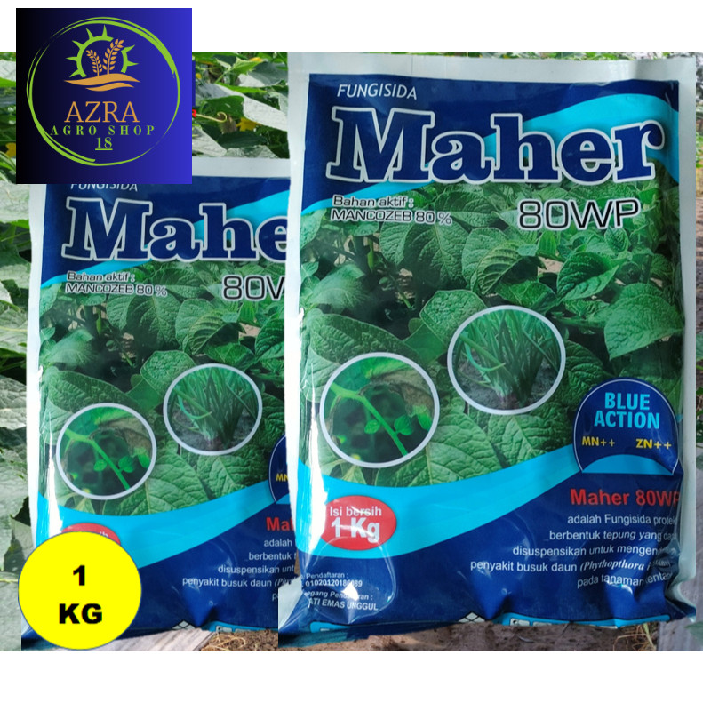Jual MAHER BIRU 80 WP | Mancozeb Biru | Mn++ Zn++ | Shopee Indonesia