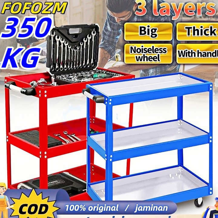 Jual 【JEGU】Troli Bengkel Rak 3 Susun Perkakas Trolly Trolley Bantalan ...