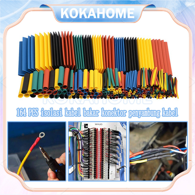 Jual 164 PCS isolasi kabel bakar konektor penyambung kabel / heat ...