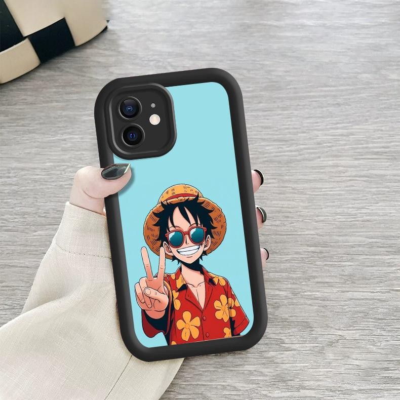 Jual One Piece Luffy anime Black Case - Amril SoftCase Casing hp for ...