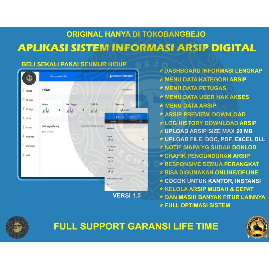 Jual APLIKASI WEB SOURCE CODE SISTEM INFORMASI ARSIP DIGITAL DIBUAT PHP ...