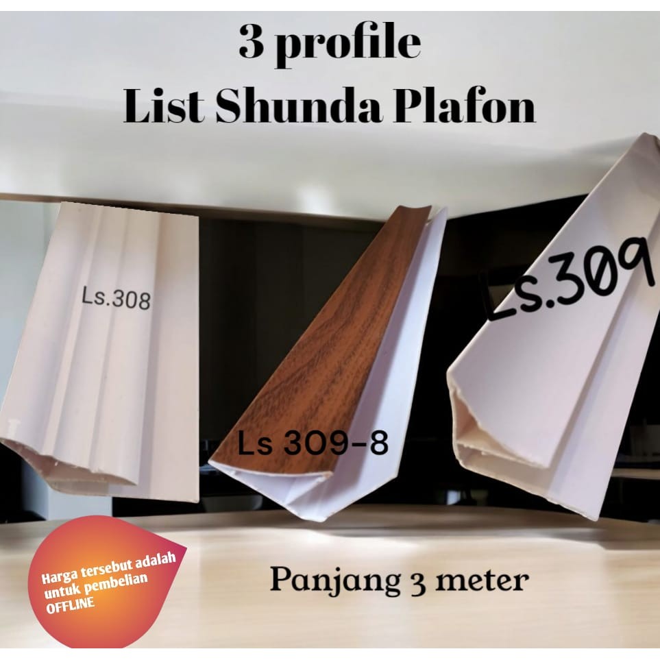 Jual PLAFON SURABAYA, Plafon PVC List Profile Shunda Putih LS 308 ,LS ...
