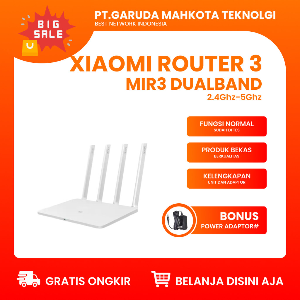 Jual Xiaomi Mi Router 3 AC1200 Dual Band Gigabit Wireless Router WiFi 4 ...