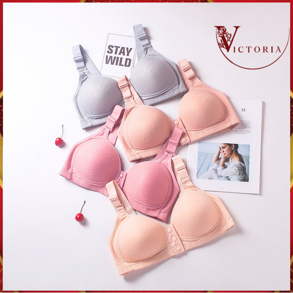 Jual Victoria Bra Push UP Tanpa Kawat Untuk Ibu Kancing Depan Model ...