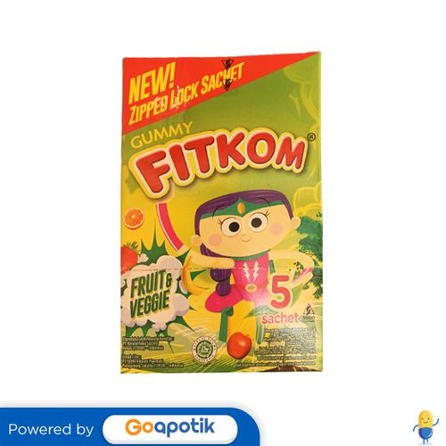 Jual Fitkom Gummy Fruit & Veggie 21 Gram Box 5 Sachet (105 Gram ...