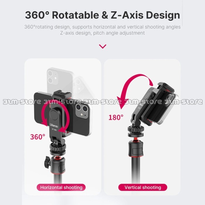 Jual ULANZI ST-06S Holder Smartphone HP Z-Axis 360 with 2 Cold Shoe Vlog | Shopee Indonesia