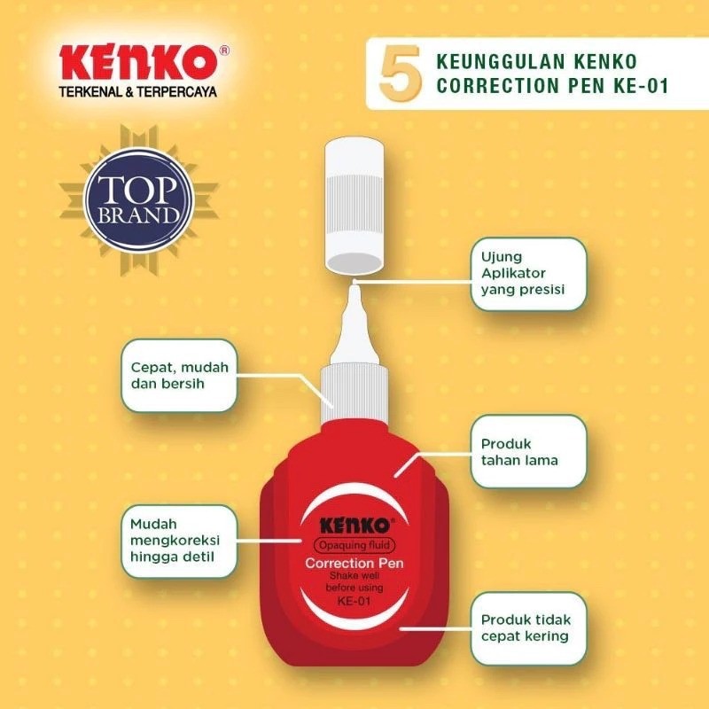 Jual KYON | Tipe X Correction Pen KENKO LINKO Botol Merah / Tipex Cair Kenko / Stipo Cair ...