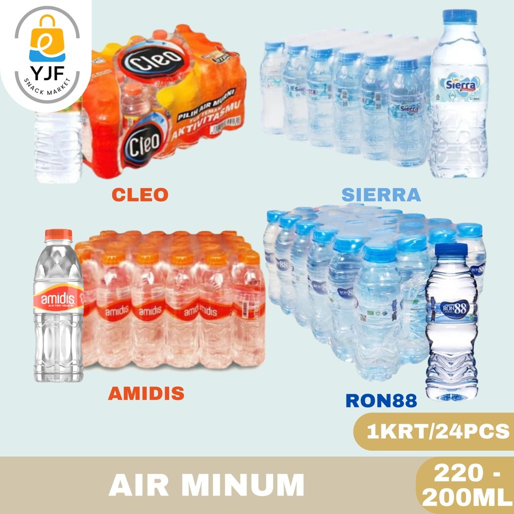 Jual Cleo Air Mineral / Air Minum Kemasan Botol Kecil 220ml 1 Krat [ 24 ...
