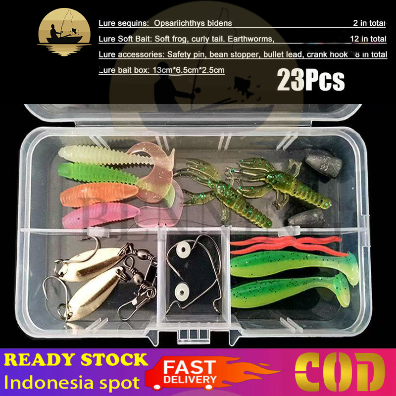 Jual 23Pcs Soft Lure 1set Soft Bait Fishing Lure Umpan Pancing Gabus ...