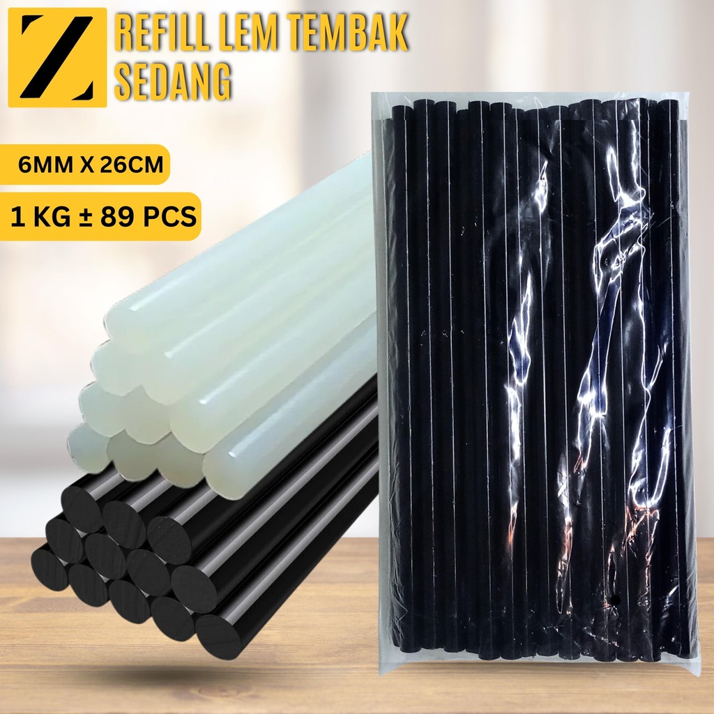 Jual 1 KG Isi Lem Tembak Refill Glue Gun Stick Hitam Bening Lem Lilin ...